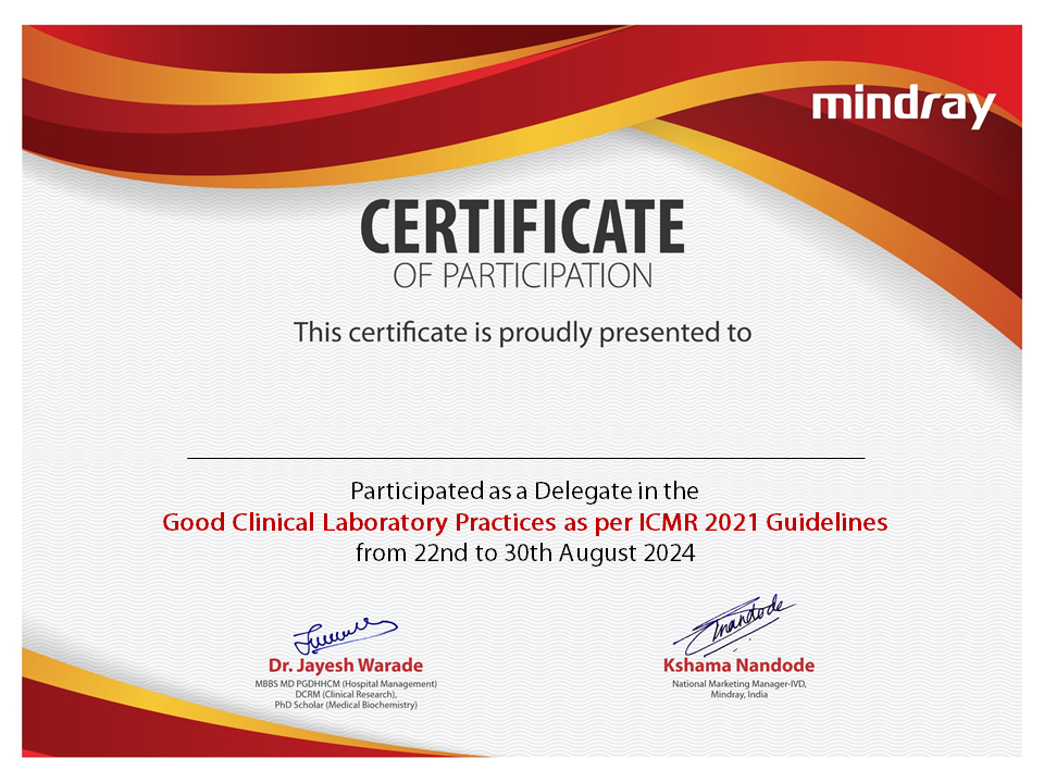 Certificate - Mindray India